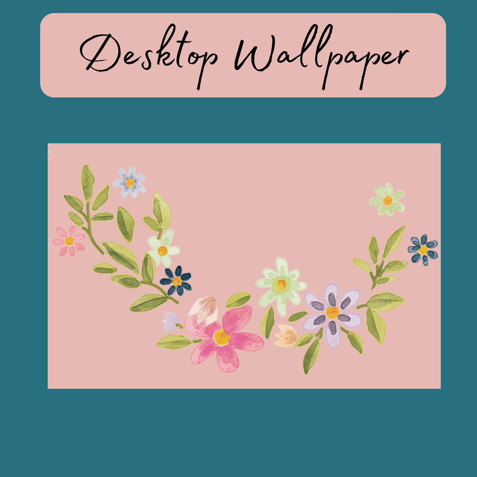 Simple Pink Floral Desktop Wallpaper | Floral | Computer Wallpaper ...