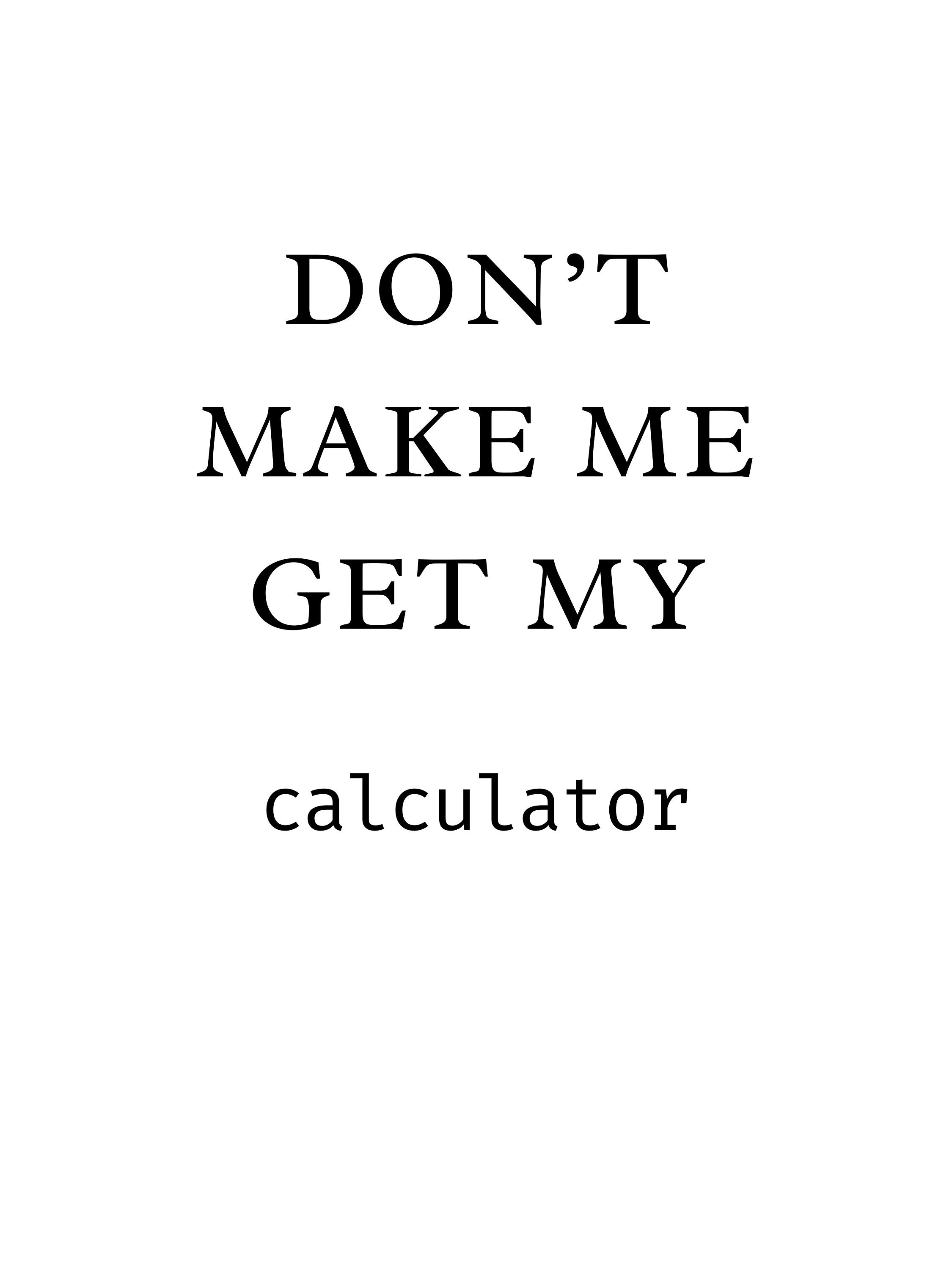 Calculator -- Math Classroom Decor, Print, Teacher, Student, Poster ...
