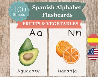 Spanish Animal Alphabet Flashcards for Kids - Bilingual Learning PDF ...