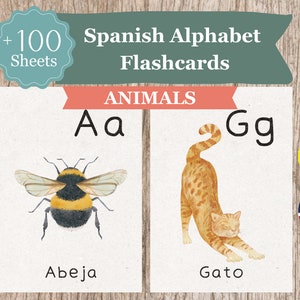 Spanish Animal Alphabet Flashcards for Kids - Bilingual Learning PDF ...