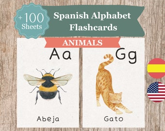 Spanish Fruits and Vegetables Alphabet Flashcards - Bilingual Learning ...