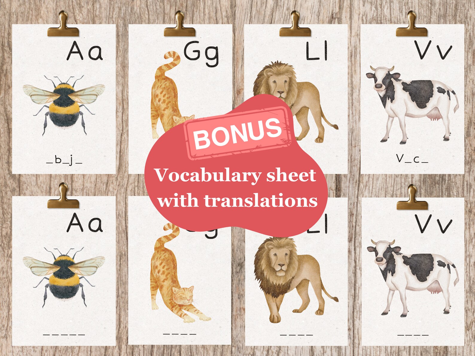 Spanish Animal Alphabet Flashcards for Kids - Bilingual Learning PDF ...