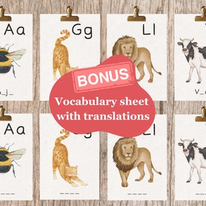 Spanish Animal Alphabet Flashcards for Kids - Bilingual Learning PDF ...