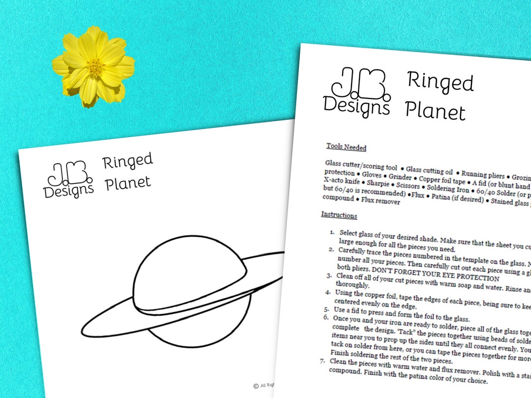 Ringed Planet Stained Glass Template INSTANT Digital Download and ...