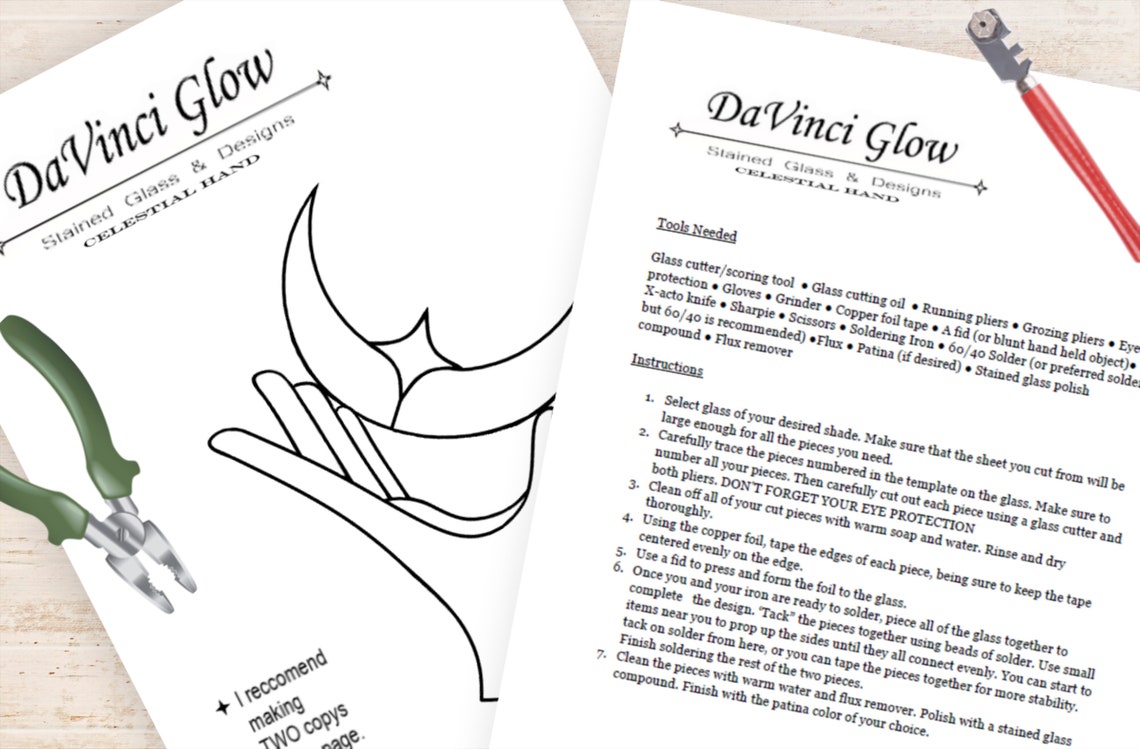Celestial Hand Stained Glass Template INSTANT Digital - Etsy