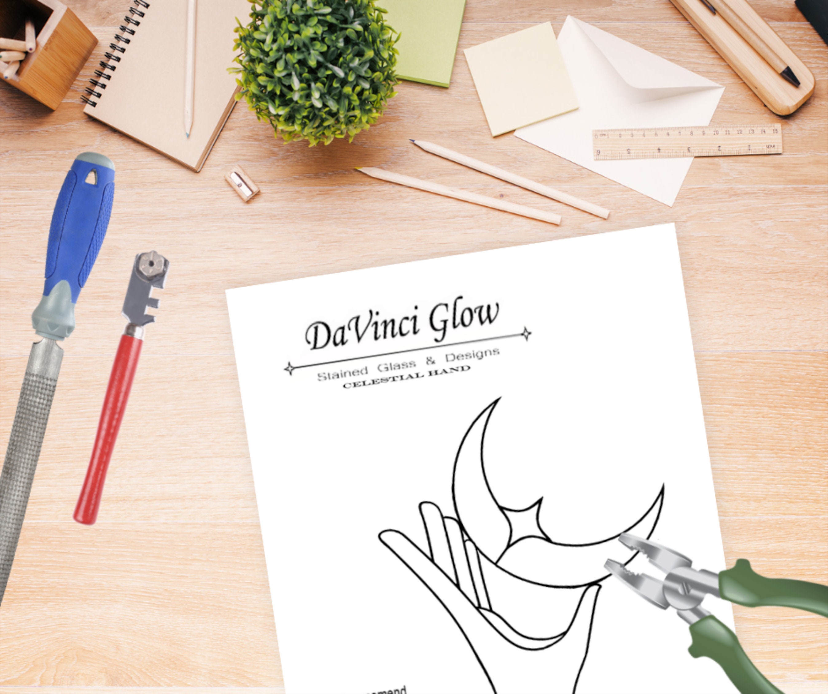 Celestial Hand Stained Glass Template INSTANT Digital - Etsy