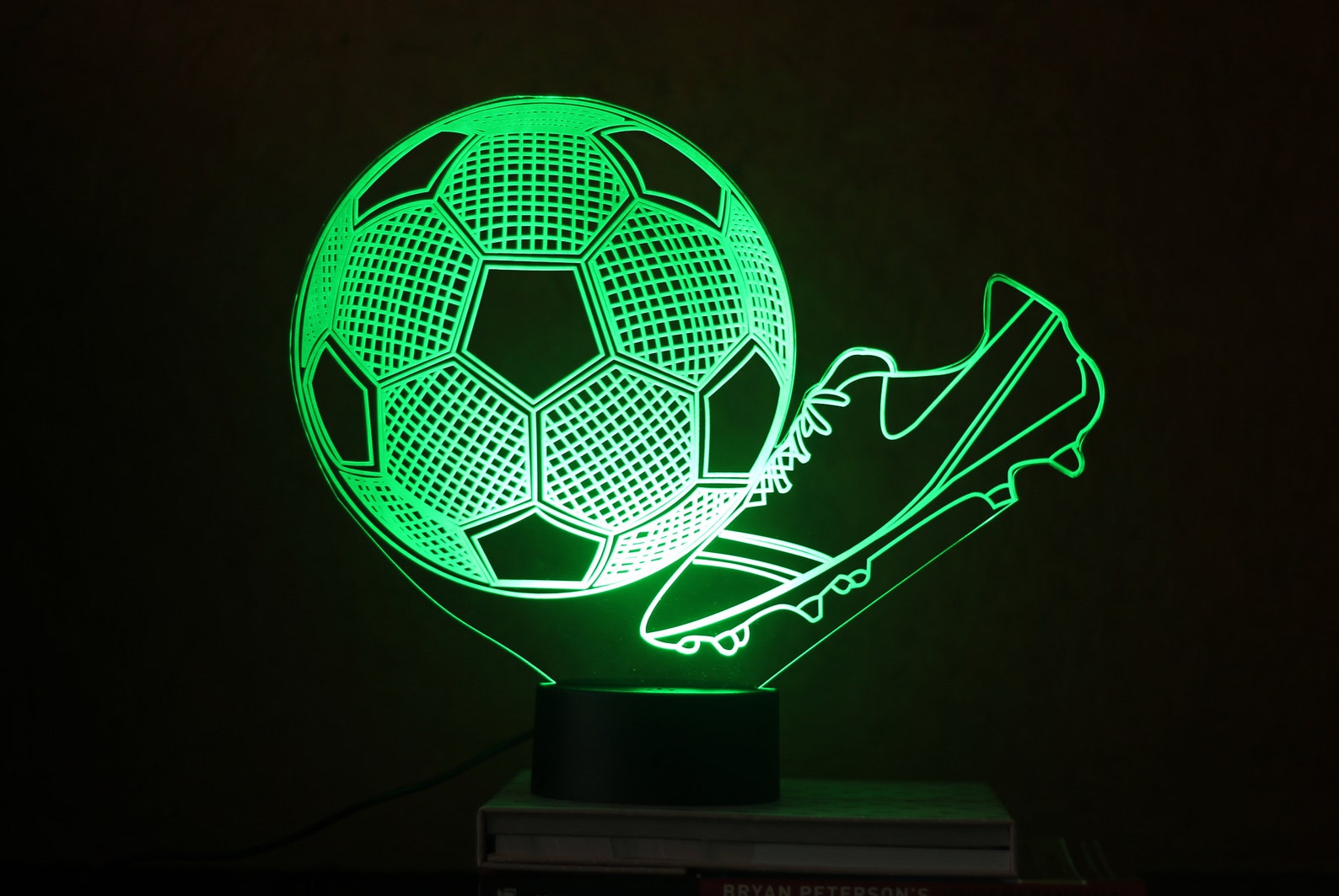 Custom Led Night Lamp, Footballshoe Base Lit Lamp , Soccer Ball Shoe ...