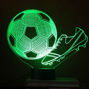 Custom Led Night Lamp, Football+shoe Base Lit Lamp , Soccer Ball + Shoe ...
