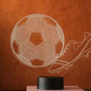 Custom Led Night Lamp, Football+shoe Base Lit Lamp , Soccer Ball + Shoe ...