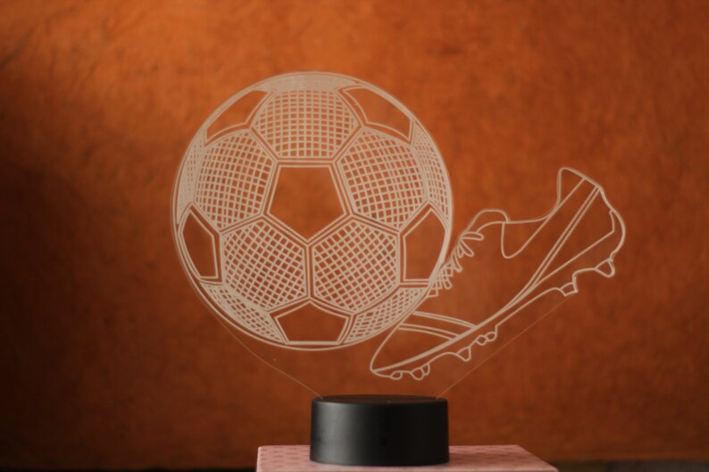 Custom Led Night Lamp, Footballshoe Base Lit Lamp , Soccer Ball Shoe ...