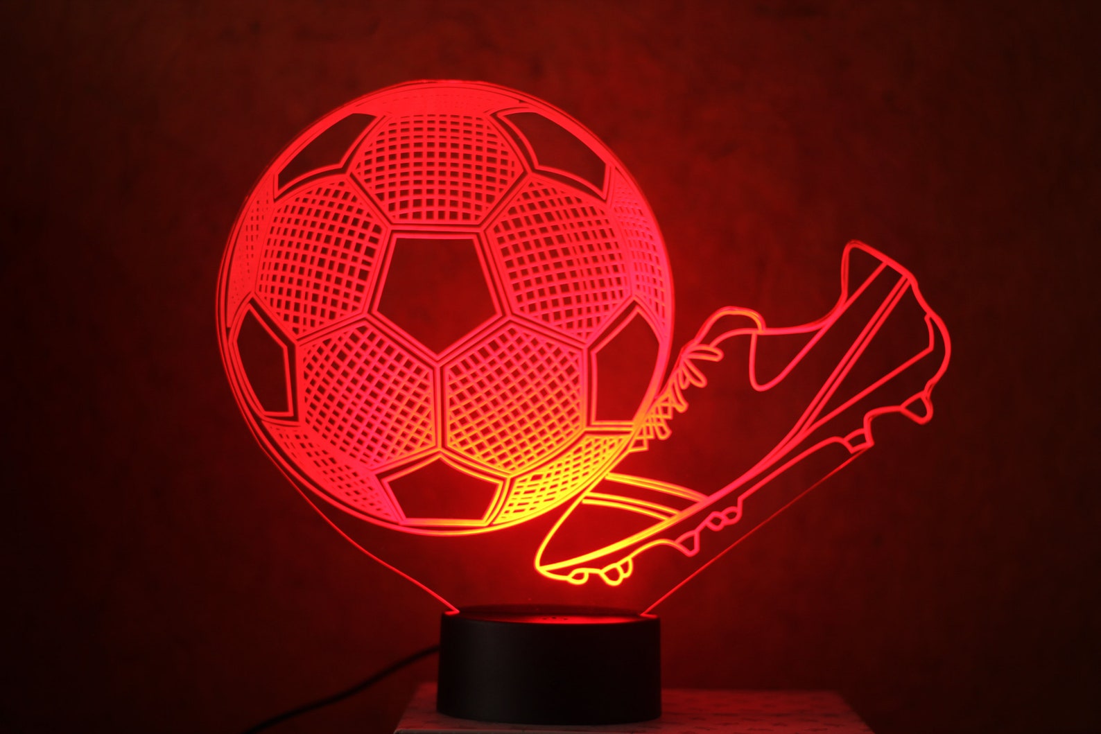 Custom Led Night Lamp, Footballshoe Base Lit Lamp , Soccer Ball Shoe ...
