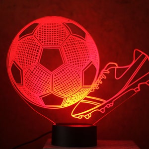 Custom Led Night Lamp, Football+shoe Base Lit Lamp , Soccer Ball + Shoe ...