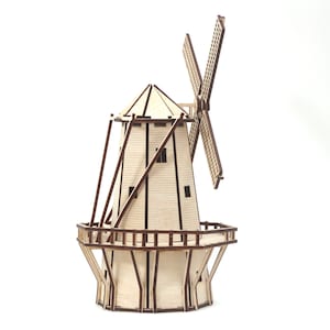 Mini Windmill, Wooden Windmill Model, Windmill Kit, Decorative Windmill ...