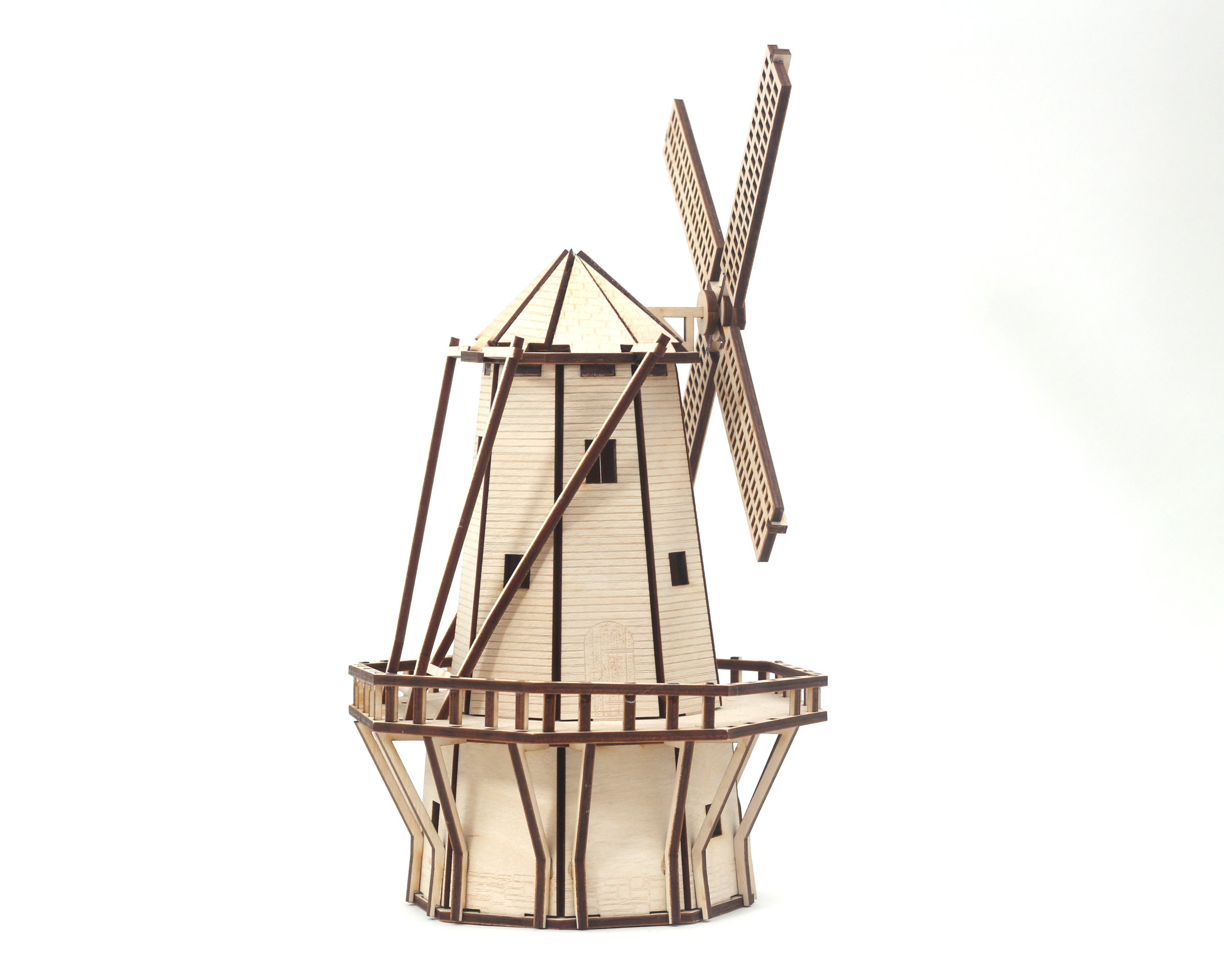 Mini Windmill, Wooden Windmill Model, Windmill Kit, Decorative Windmill ...