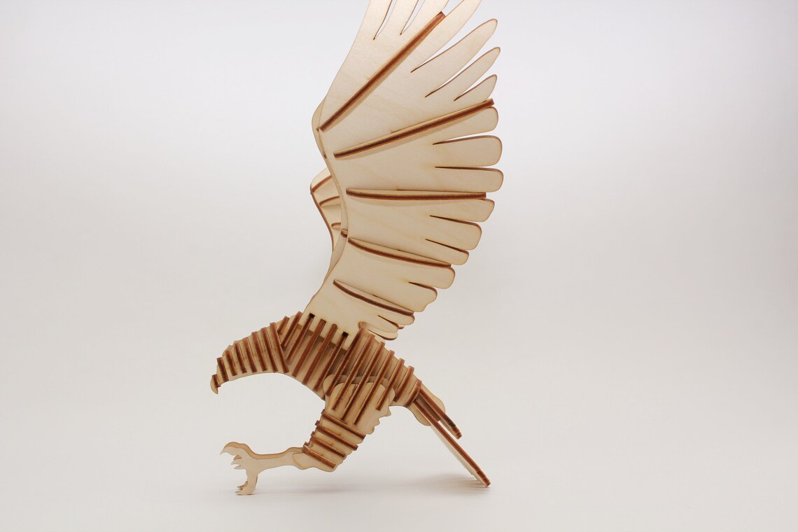 3D Laser - Cut Wooden Hawk, Hawk 3D Puzzle - Etsy