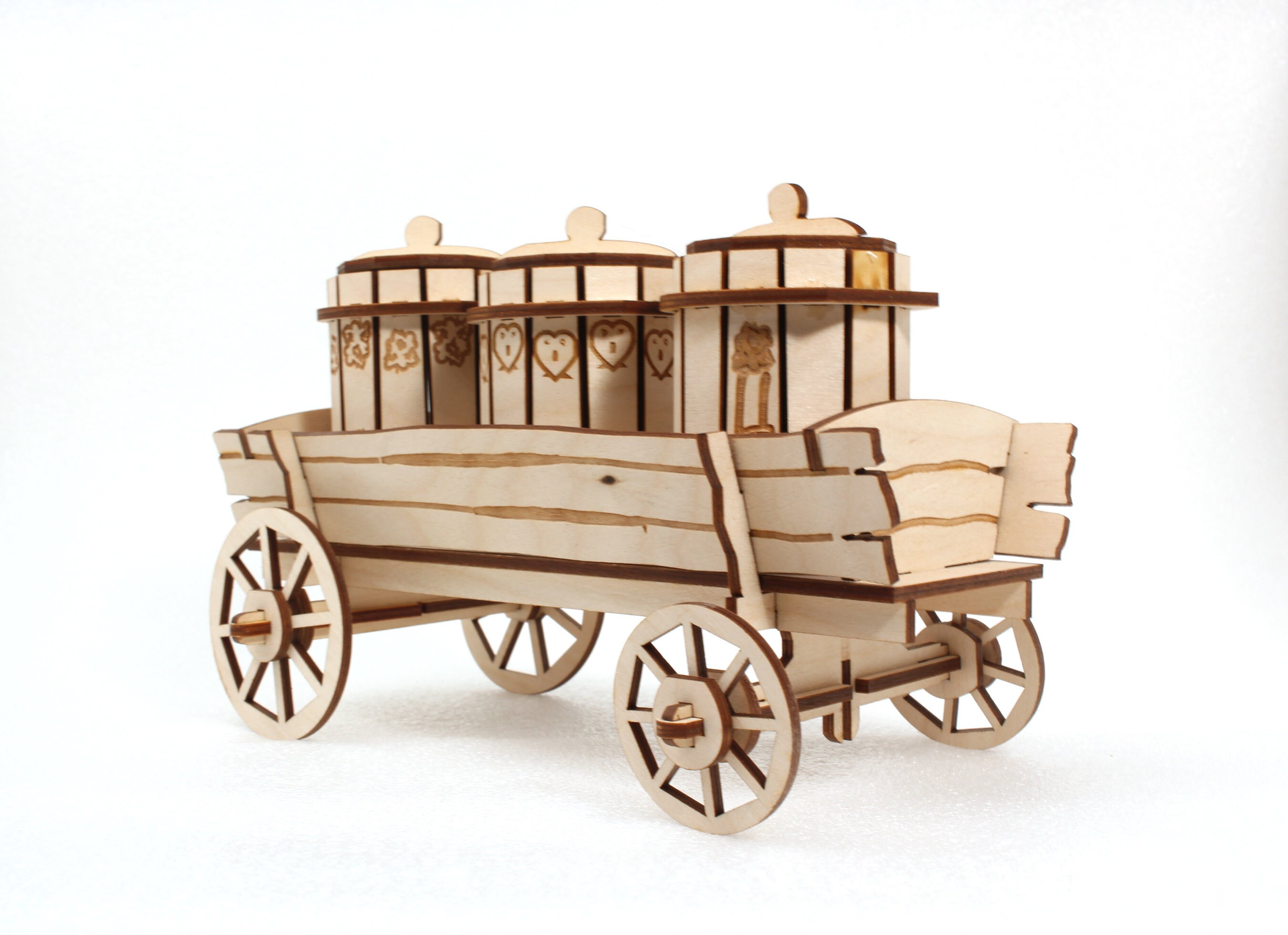 Wood Wagon Home Decor, Wood Wagon Kit, Tiered Tray Wagon, Wagon ...