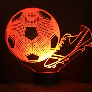 Custom Led Night Lamp, Football+shoe Base Lit Lamp , Soccer Ball + Shoe ...