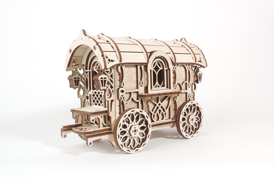 Nomad Caravan Wagon, Laser-cut Carriage , Wagon Kit ,intricate Laser ...