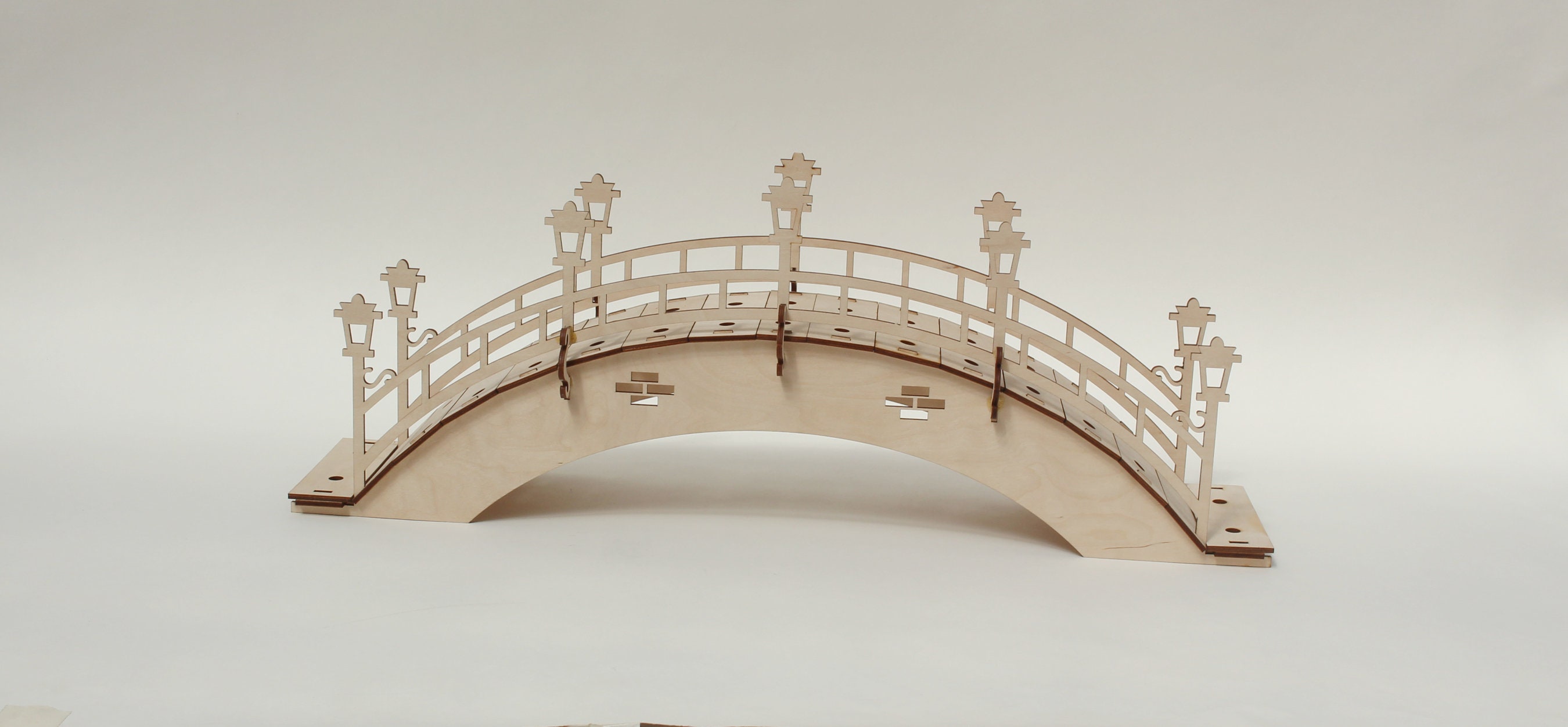 Laser Cut Arched Wood Foot Bridge, Wooden Bridge Construction Kit ...
