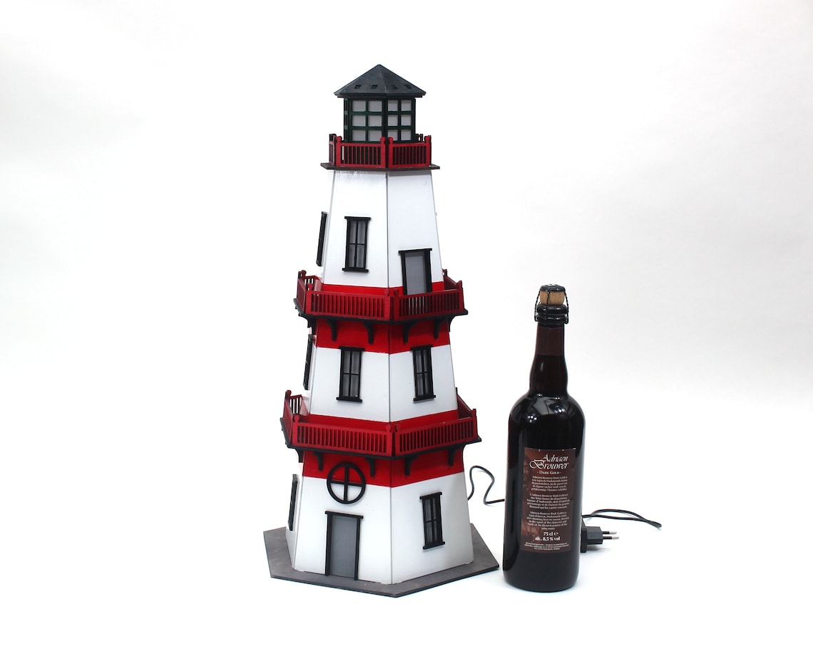 Wooden Lighthouse, Decorative Lighthouse, Lighthouse Lamp, Laser Cut ...