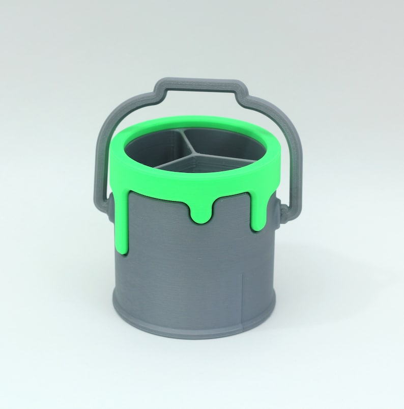 Desk Organiser Bucket, Customizable 3D Printed PLA Drippy Paint Bucket ...
