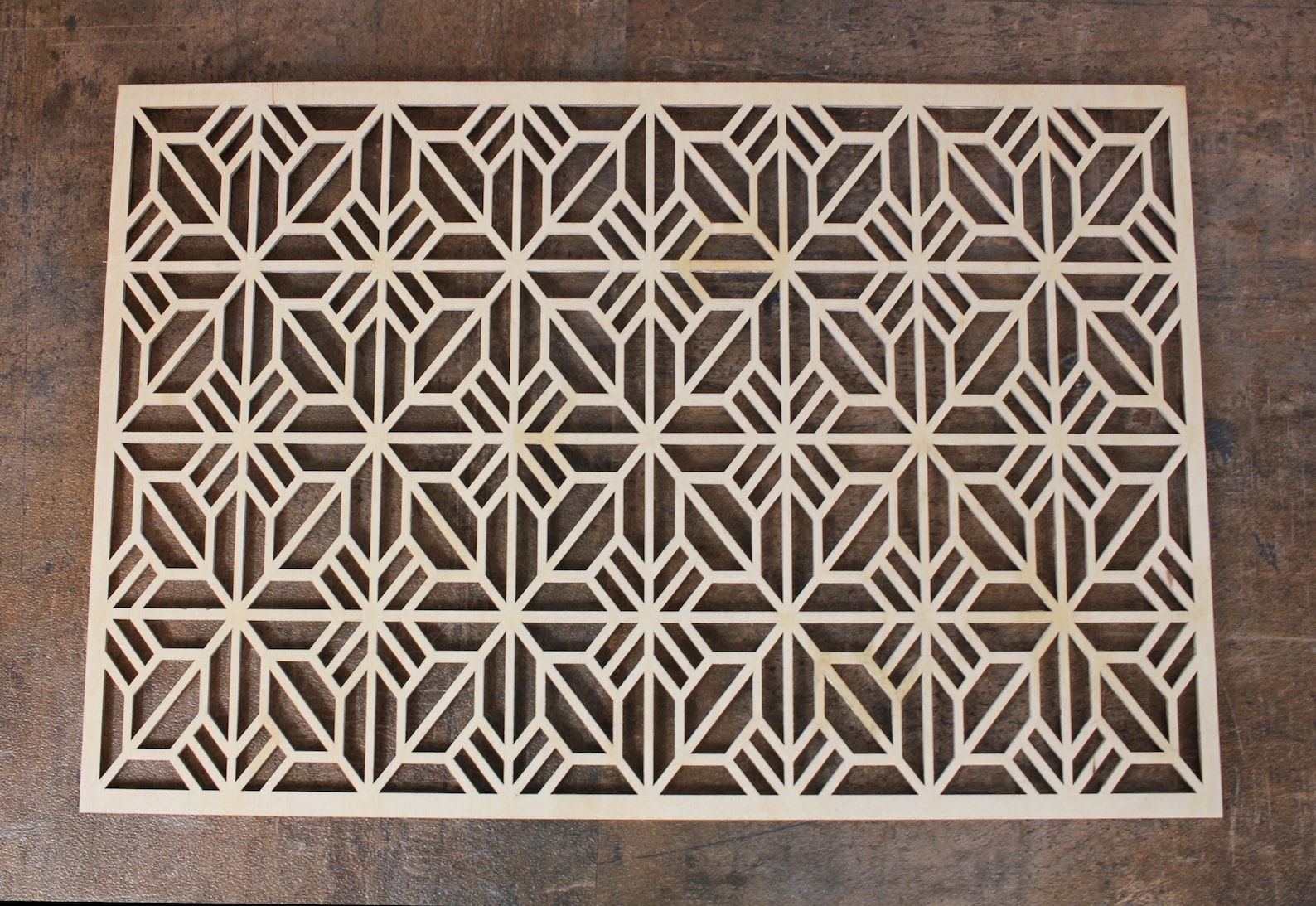 Large Rectangular Place Mat, Wooden Place Mats, Laser Cut Geometric ...