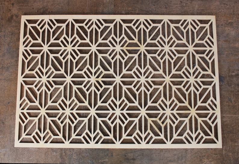 Large Rectangular Place Mat, Wooden Place Mats, Laser Cut Geometric ...