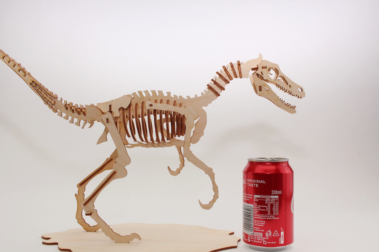 3D Laser - Cut Velociraptor Wood Puzzle, Velociraptor 3D Dinosaur Puzzle, Dinosaur Construction ...