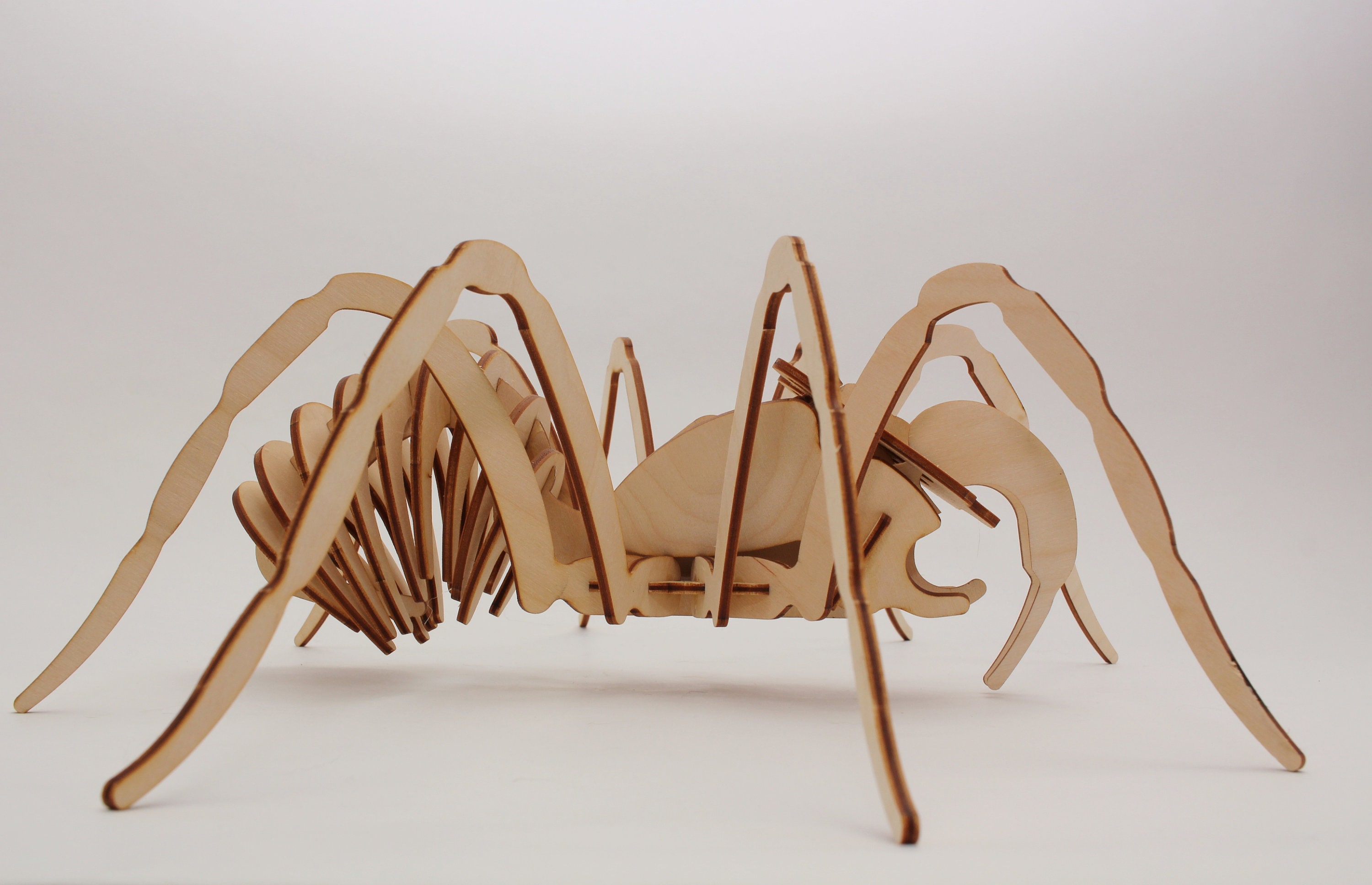 3D Wooden Laser Cut Spider Puzzle, Wooden Spider, 3D Wooden Puzzle ...