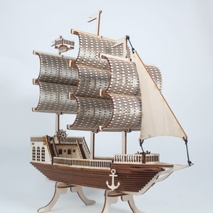 Wooden Sailboat Model Kit, 3D Puzzle Model Ship , Ship Construction Kit ...