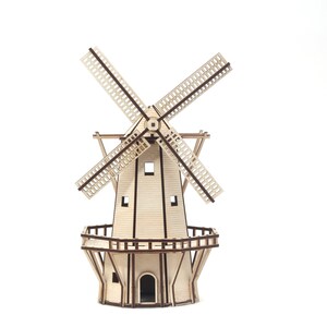 Mini Windmill, Wooden Windmill Model, Windmill Kit, Decorative Windmill ...