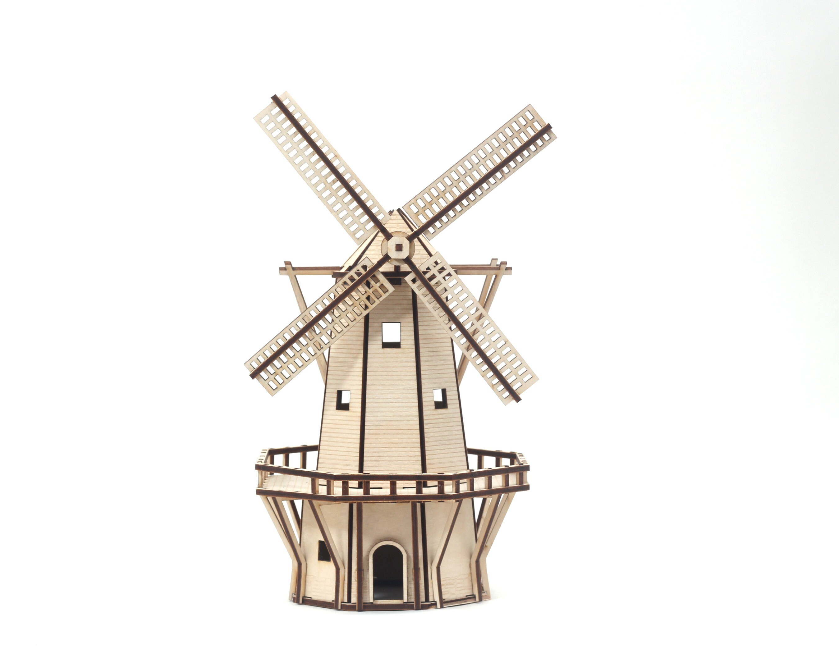Mini Windmill, Wooden Windmill Model, Windmill Kit, Decorative Windmill ...