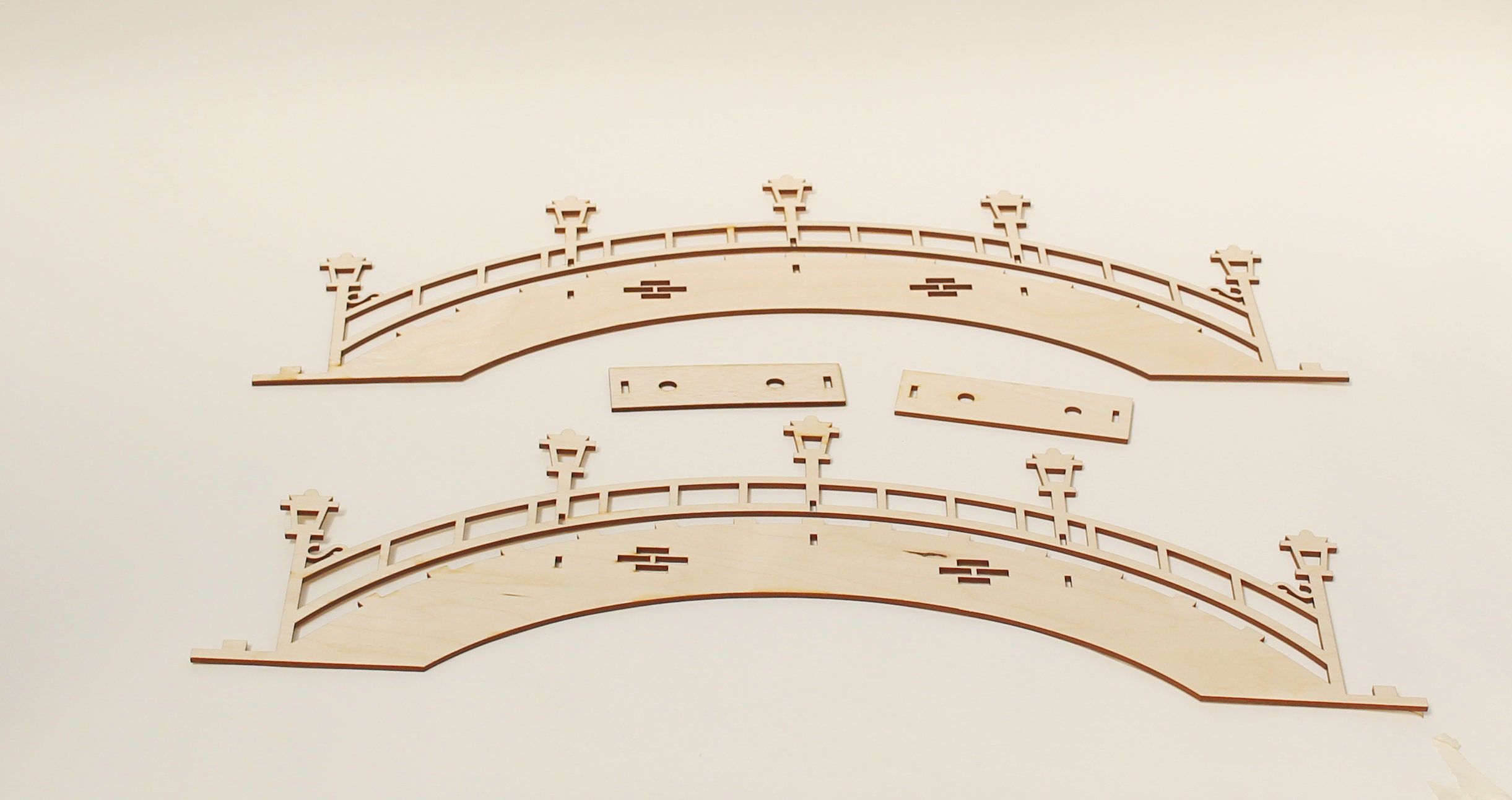 Laser Cut Arched Wood Foot Bridge, Wooden Bridge Construction Kit ...