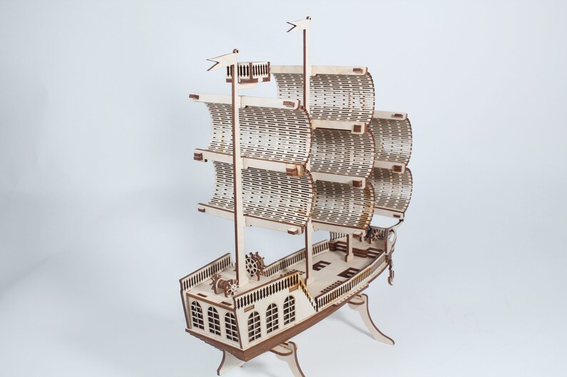 Wooden Sailboat Model Kit, 3D Puzzle Model Ship , Ship Construction Kit ...