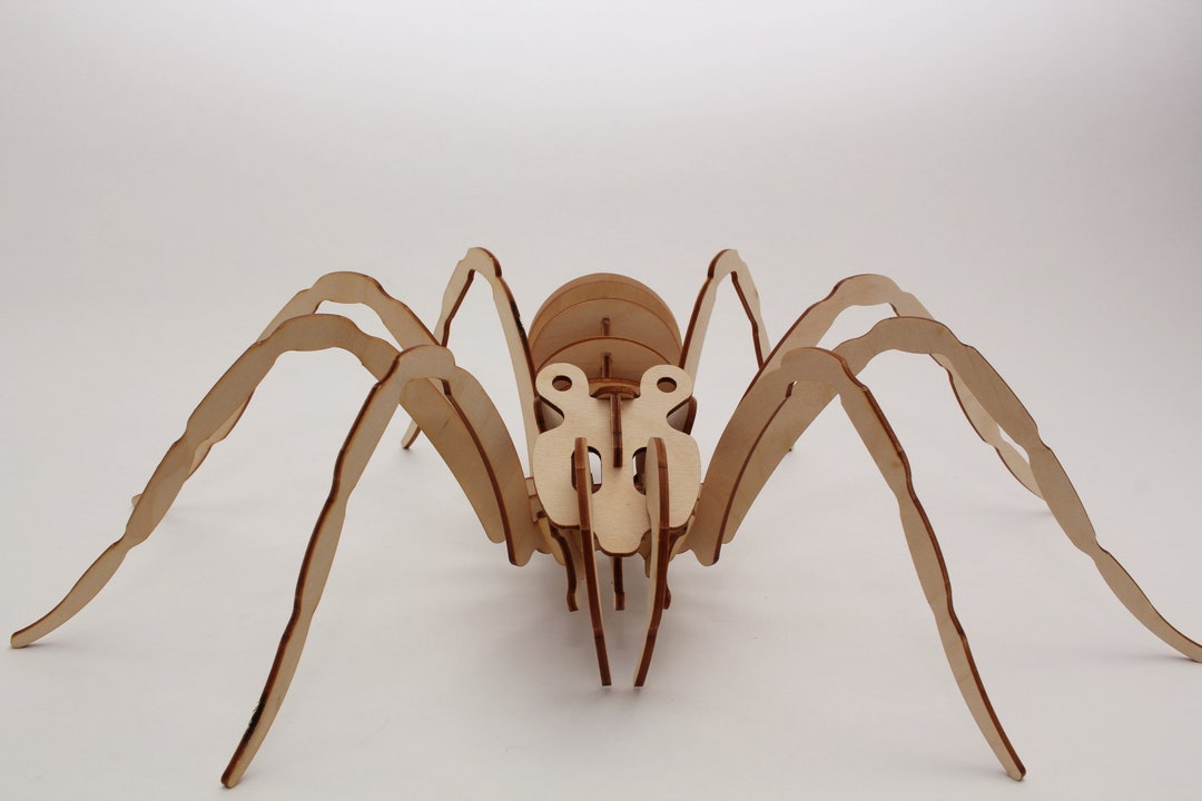3D Wooden Laser - Cut Spider Puzzle, Wooden Spider, 3D Wooden Puzzle ...