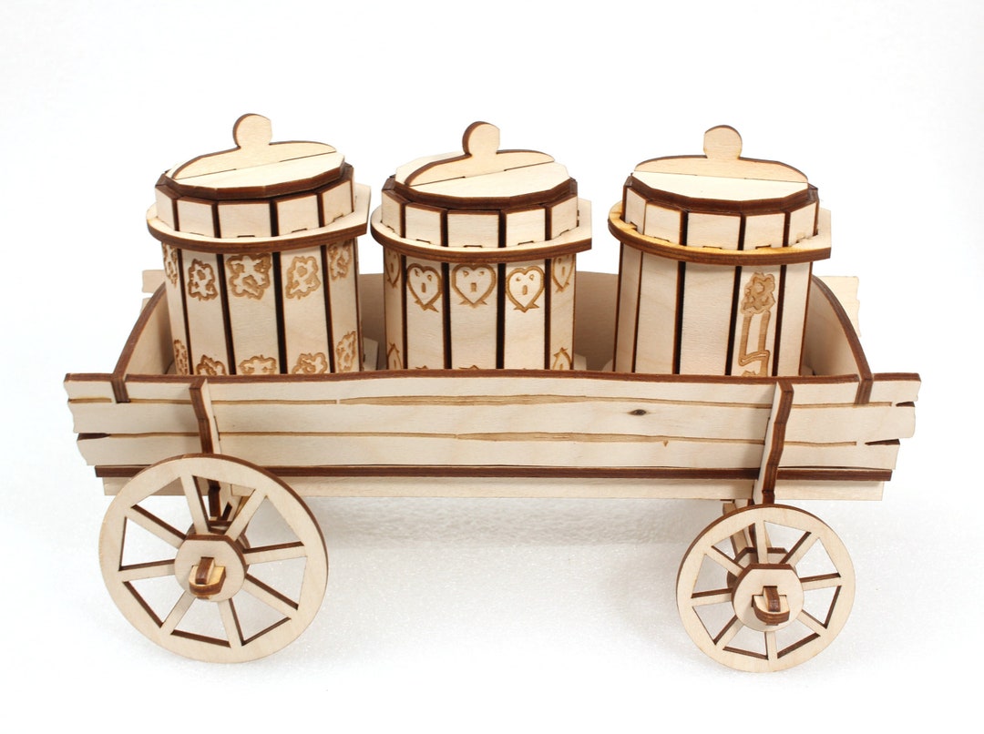 Wood Wagon Home Decor, Wood Wagon Kit, Tiered Tray Wagon, Wagon ...