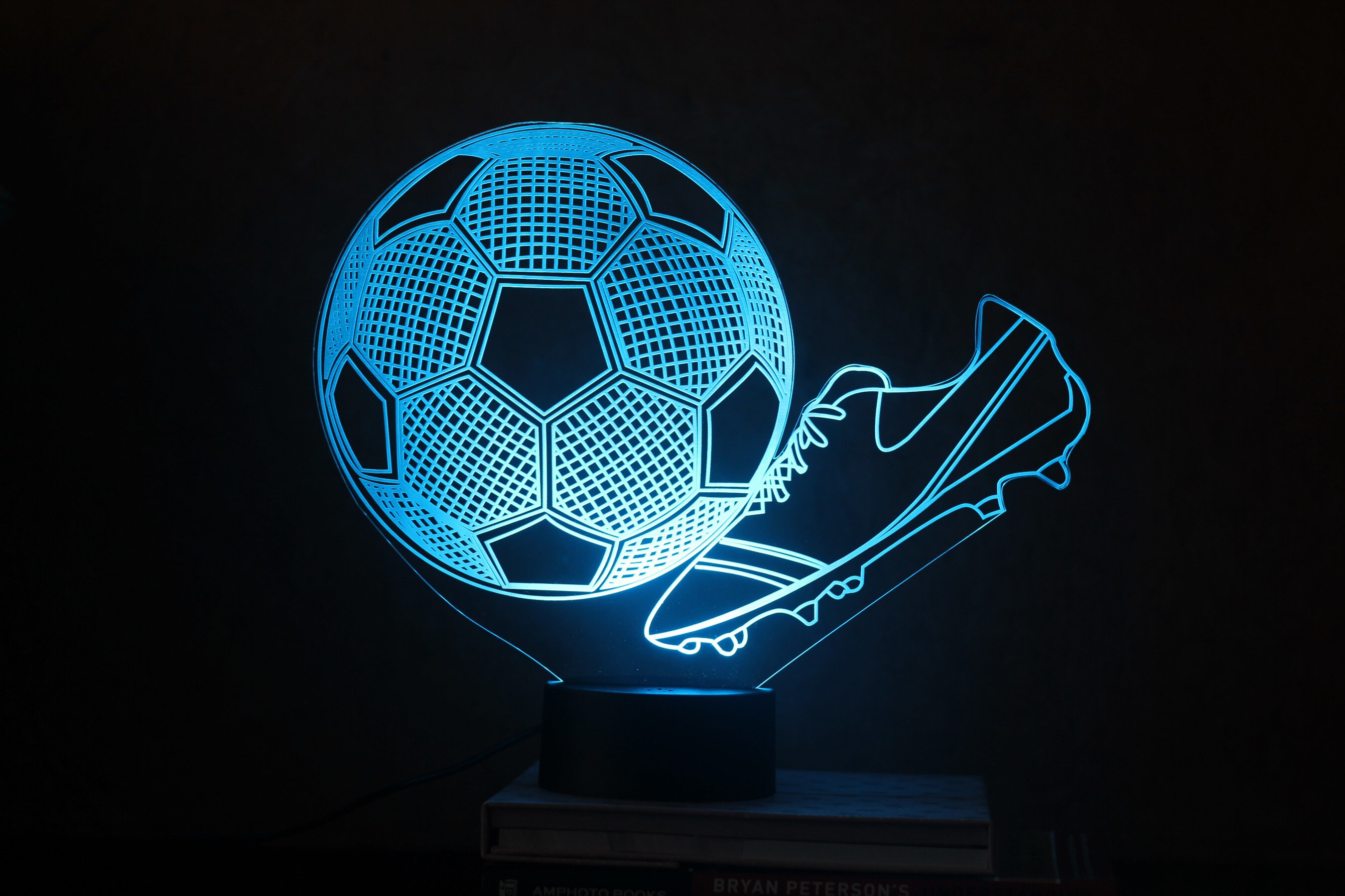 Custom Led Night Lamp, Footballshoe Base Lit Lamp , Soccer Ball Shoe ...