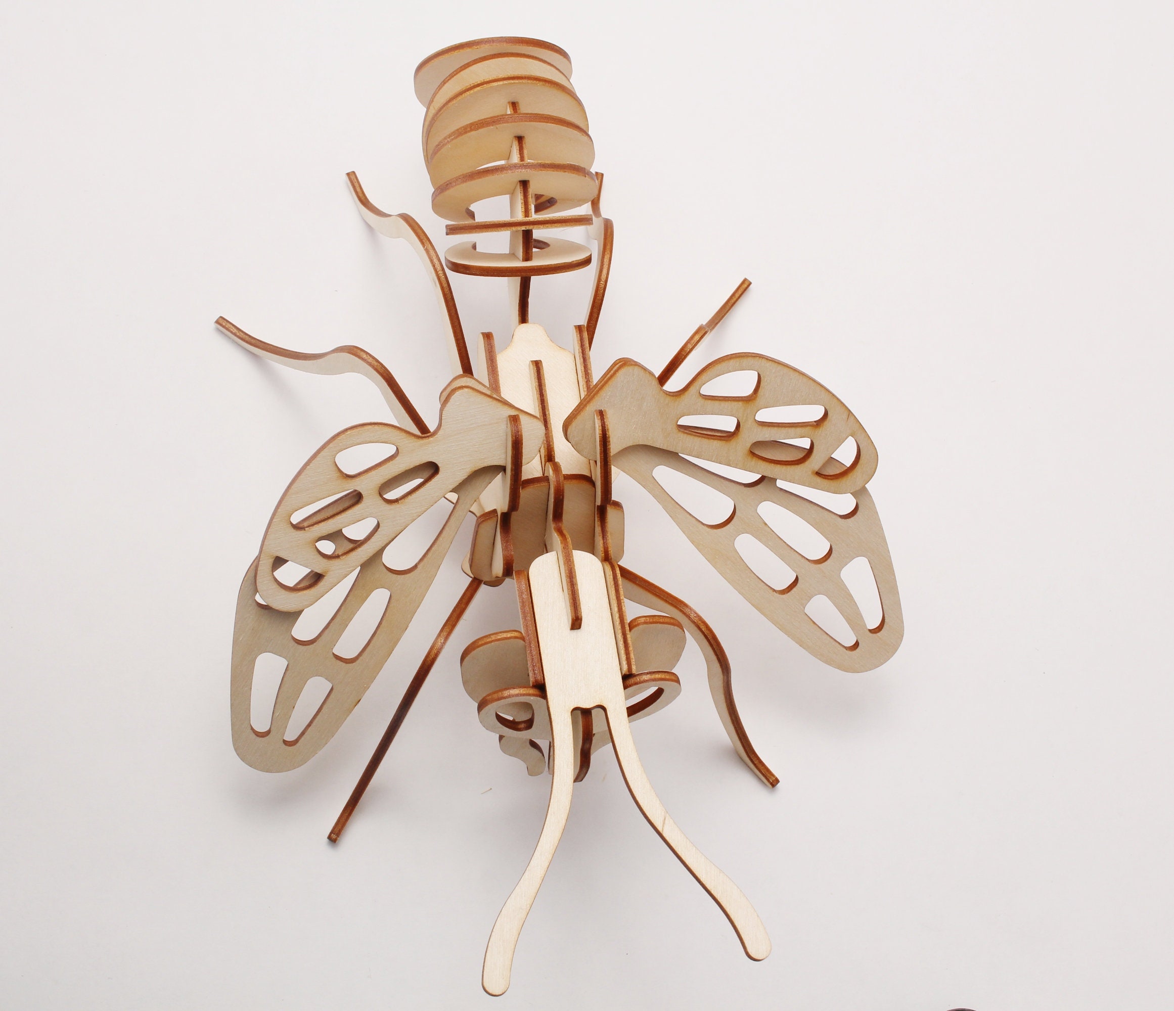 3D Laser - Cut Wooden Bee Puzzle, Wooden Puzzles, Insect Puzzles - Etsy