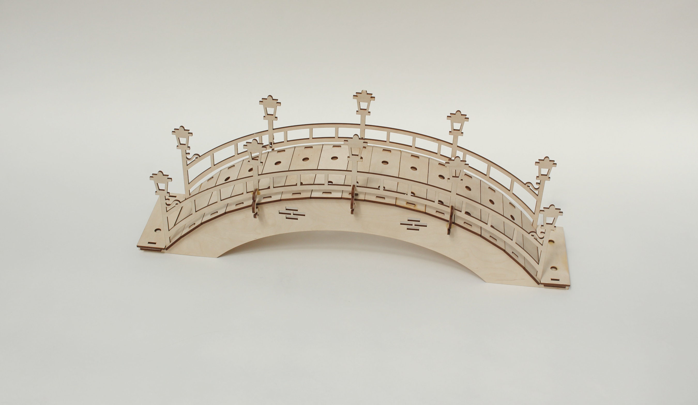 Laser Cut Arched Wood Foot Bridge, Wooden Bridge Construction Kit ...