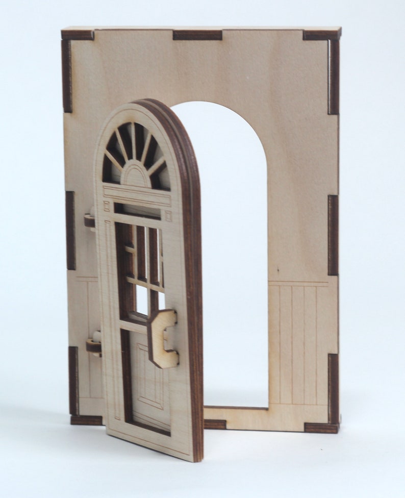 Laser-cut 3D Wooden Door , Opening Fairy Door Kit, Wooden Door ...