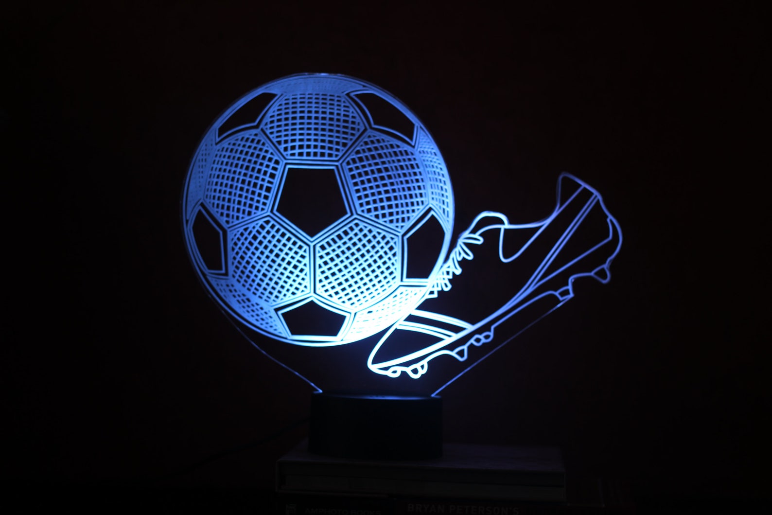 Custom Led Night Lamp, Footballshoe Base Lit Lamp , Soccer Ball Shoe ...