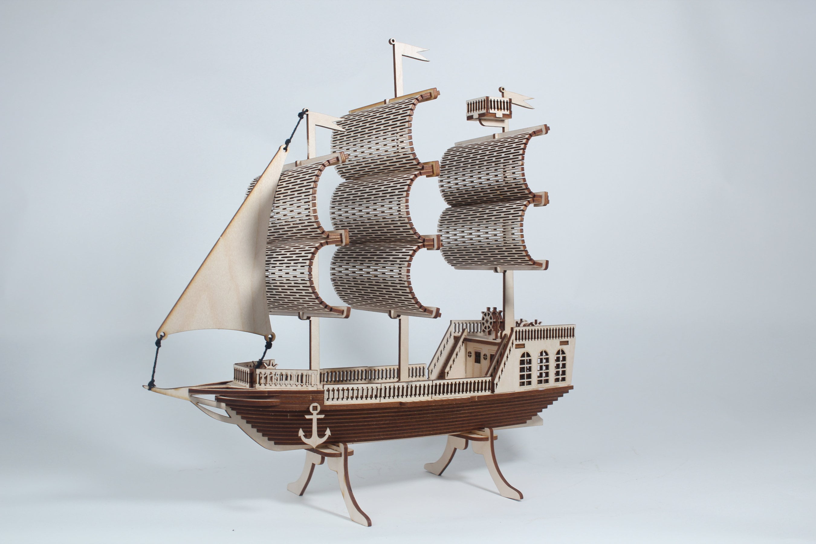 Wooden Sailboat Model Kit, 3D Puzzle Model Ship , Ship Construction Kit ...