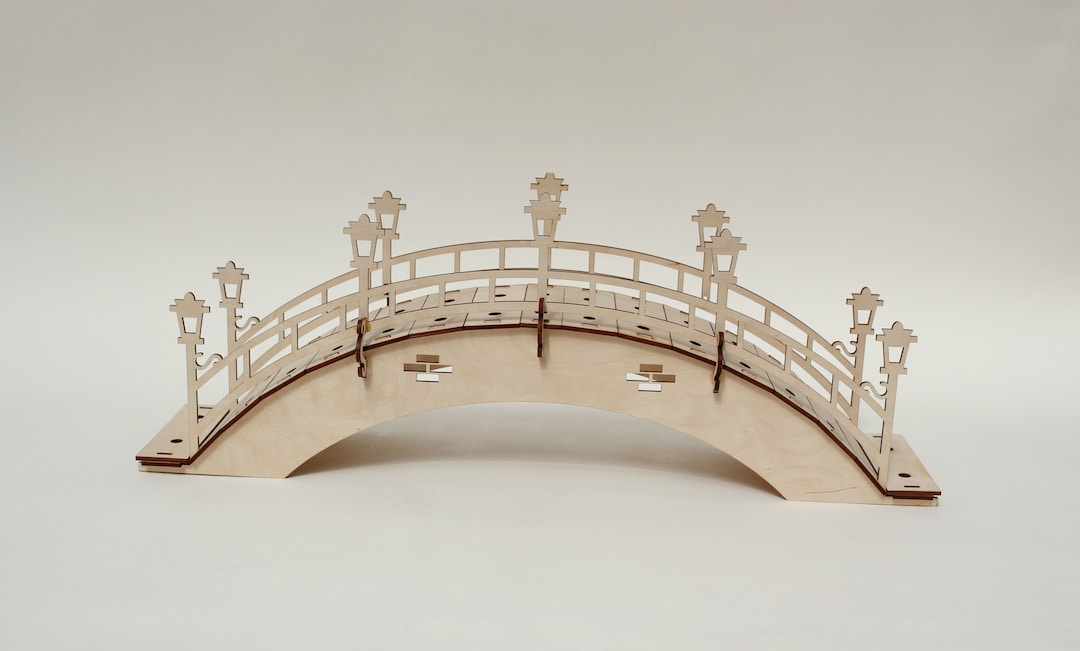 Laser Cut Arched Wood Foot Bridge, Wooden Bridge Construction Kit ...