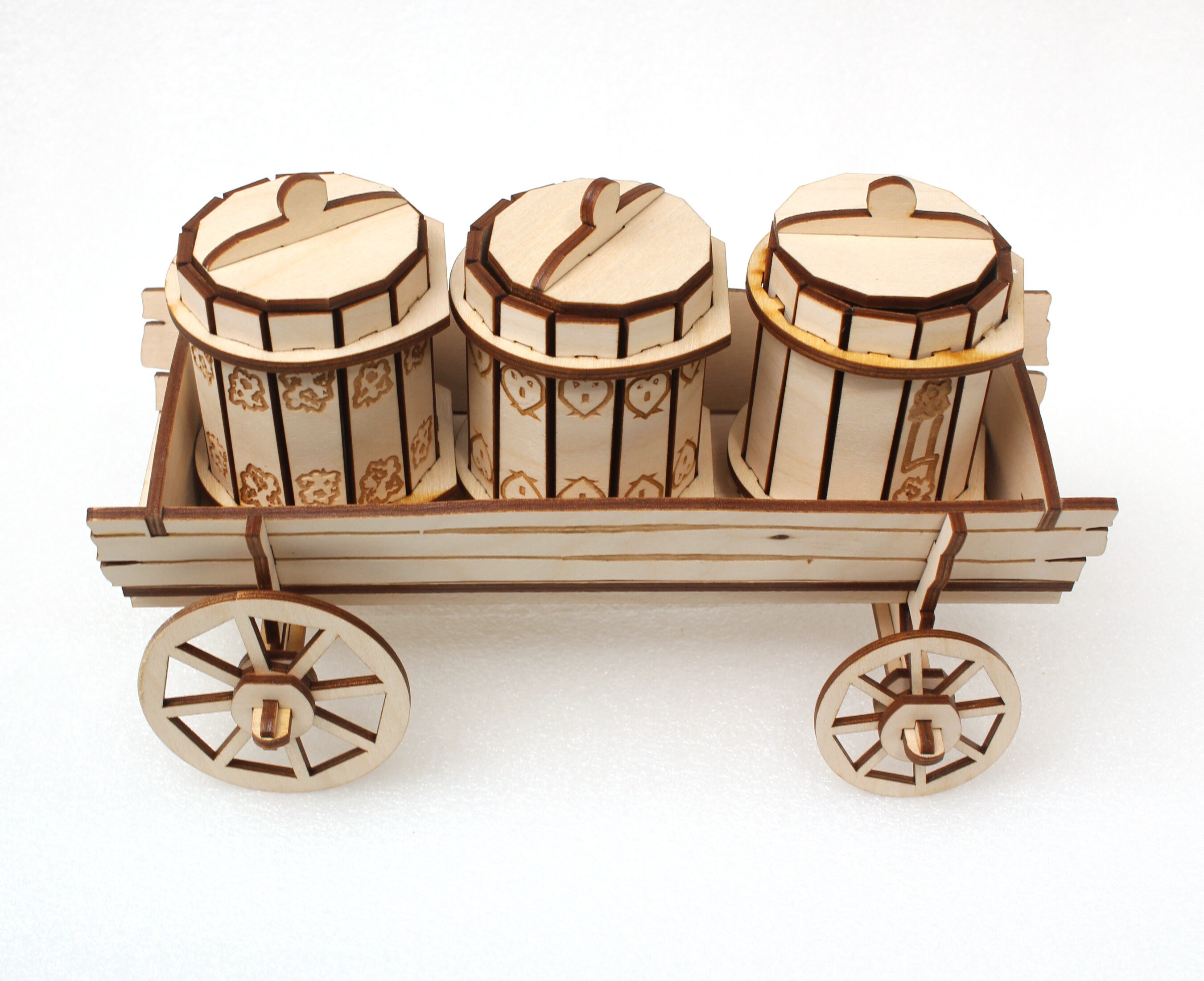 Wood Wagon Home Decor, Wood Wagon Kit, Tiered Tray Wagon, Wagon ...