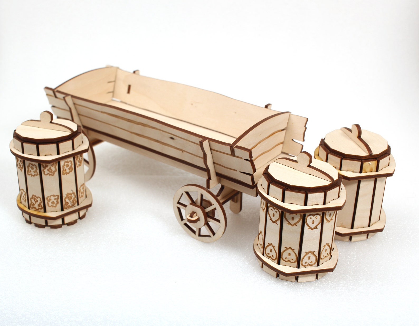 Wood Wagon Home Decor, Wood Wagon Kit, Tiered Tray Wagon, Wagon ...