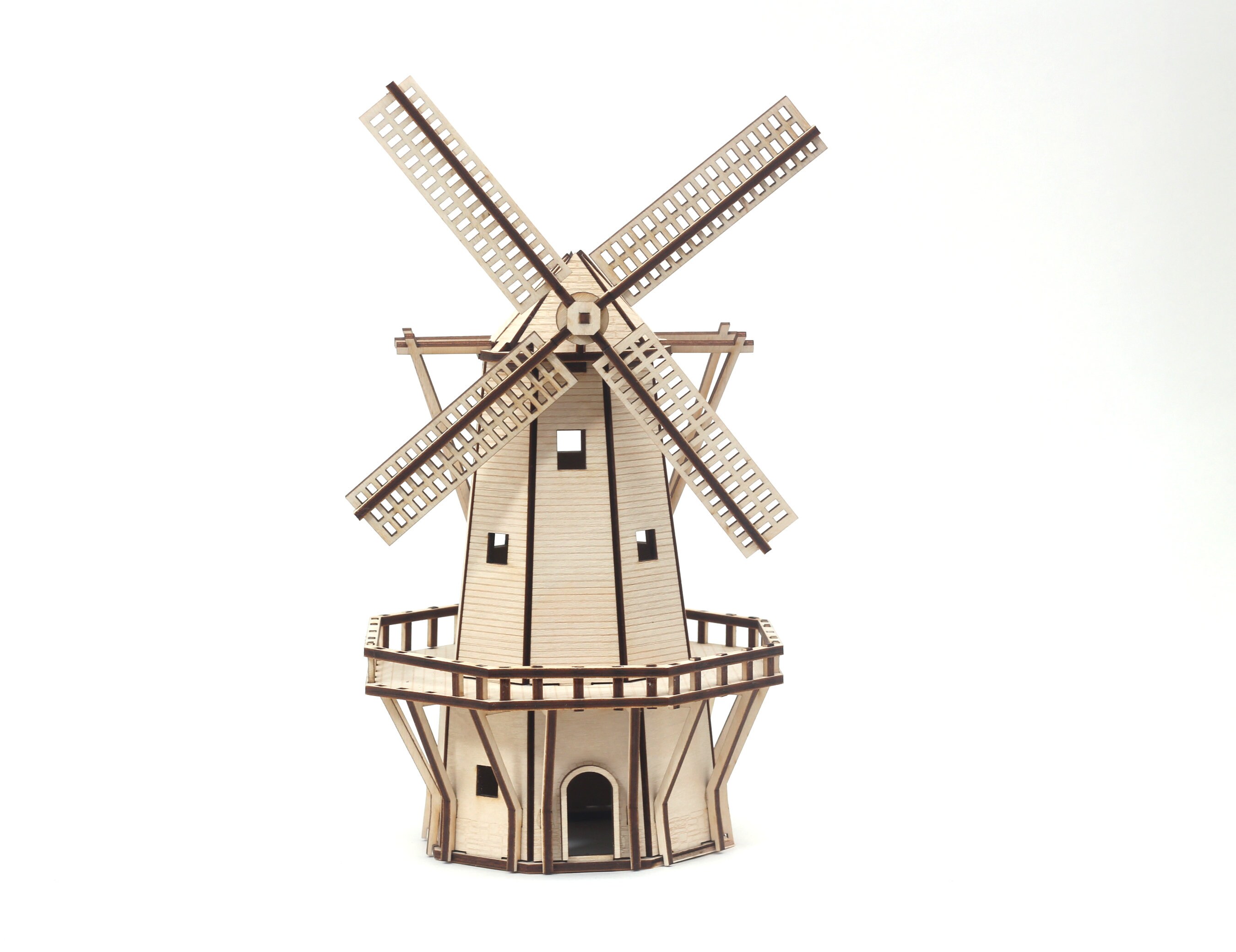 Mini Windmill, Wooden Windmill Model, Windmill Kit, Decorative Windmill ...