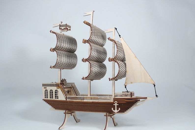 Wooden Sailboat Model Kit, 3D Puzzle Model Ship , Ship Construction Kit ...