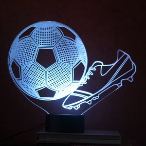 Custom Led Night Lamp, Football+shoe Base Lit Lamp , Soccer Ball + Shoe ...