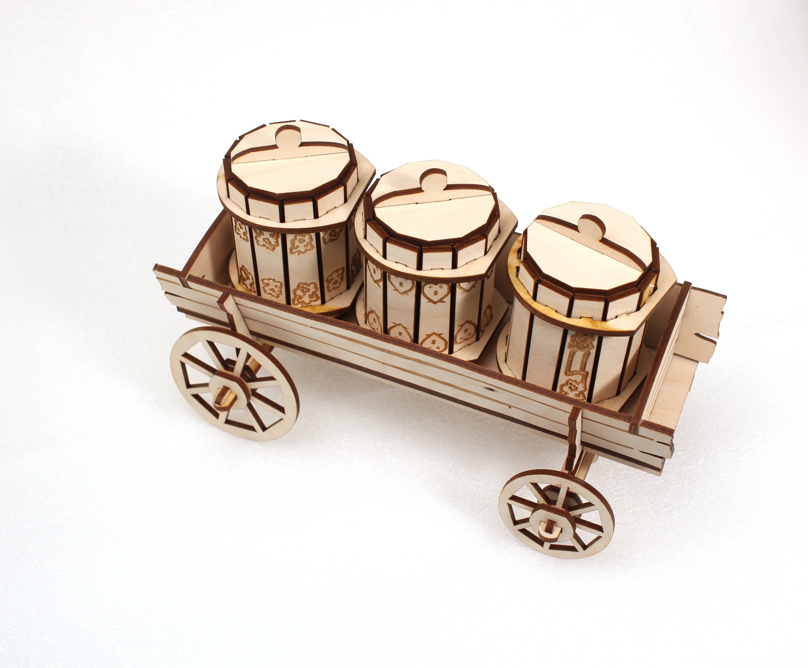 Wood Wagon Home Decor, Wood Wagon Kit, Tiered Tray Wagon, Wagon ...