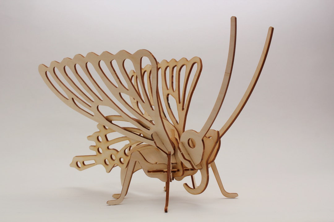 3D Laser - Cut Wooden Butterfly Puzzle, Wooden Butterfly - Etsy